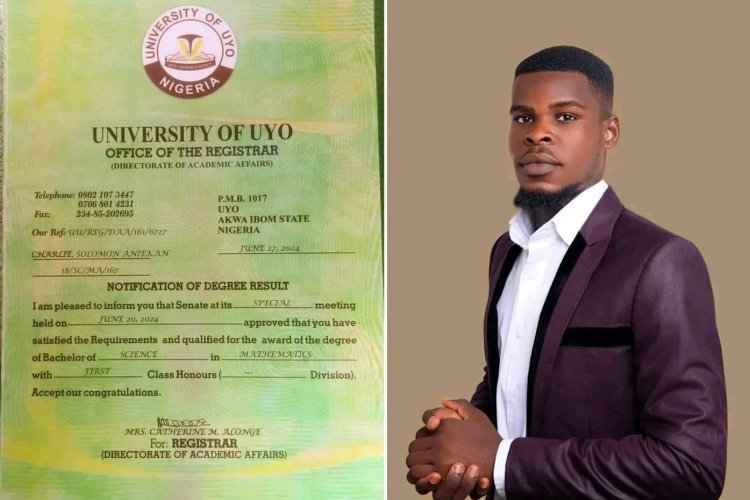 Charlie Solomon Aniekan Graduates with First Class Honours in ...