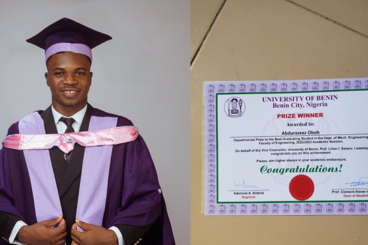 Abdulrazeez Oboh Emerges Best Graduating Student of 2022/2023 Academic Session, Department of ...
