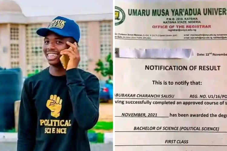 UMYU SUG President Abubakar Charanchi Achieves First Class Honours ...