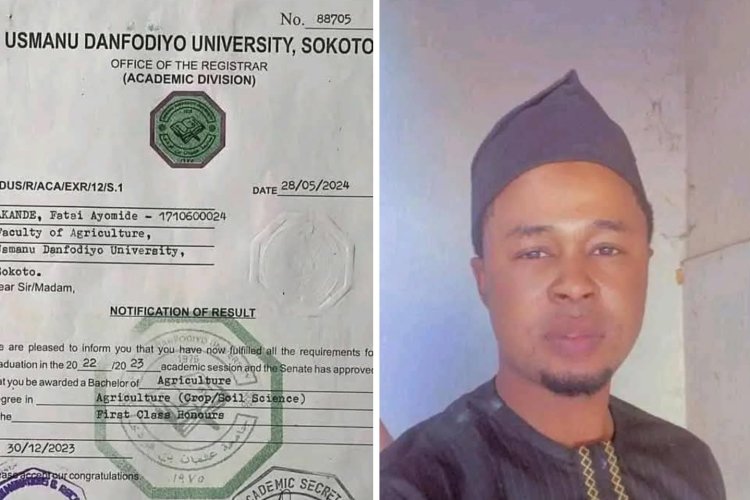 UDUS Student Akande Fatai Ayomide Achieves Academic Excellence With ...