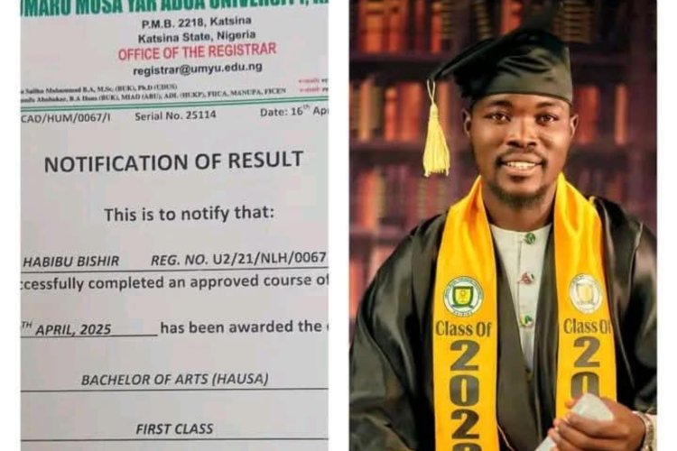 UMYU Graduate Habibu Bishir Achieves Academic Excellence With First ...